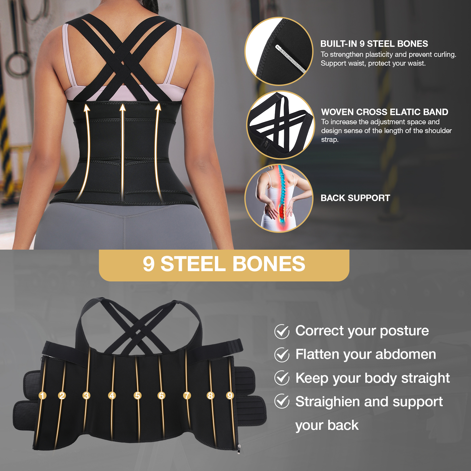 Neoprene anti-shake chest double-belt sweating vest – ChinaShapewear